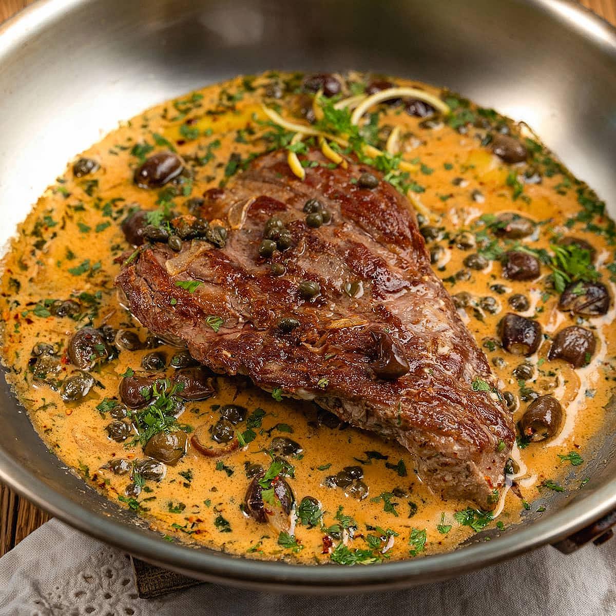 Rezept Ibérico Pluma mit cremiger Zitronen-Kapern Sauce